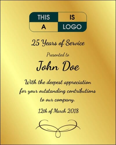 recognition award wording examples